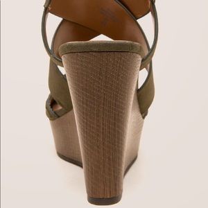 Indigo | Shoes | Indigo Olive Green Platform Wedge Sandal | Poshmark